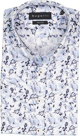 Bugatti Herren Kurzarmhemd blau Baumwolle