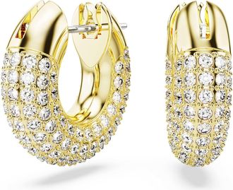 Swarovski Dextera Kreolen, Vergoldete Ohrringe mit Strahlenden Kristallen