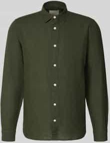 Only & Sons Slim Fit Freizeithemd aus Baumwoll-Leinen-Mix Modell CAIDENLS SOLID