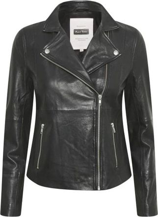 Part Two Femme, Vestes, Noir, Taille: 38 FR Veste de Motard en Cuir Noir FrancesPW JA