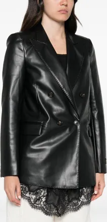Ermanno Scervino Studded Leather Blazer - Black