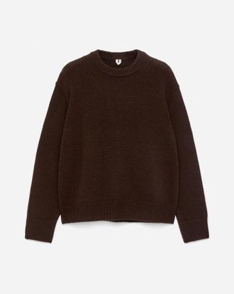 Arket Pullover Aus Schwerem Wollstrick -Braun
