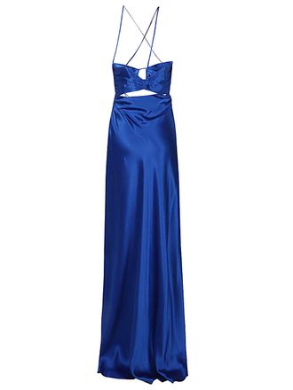 The Sei Asymmetric Silk Dress - Blue