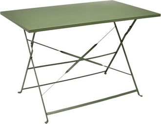 The Home Deco Factory The Home Deco Factory - Table de jardin pliante 110x70x71 cm en m&eacute;tal kaki