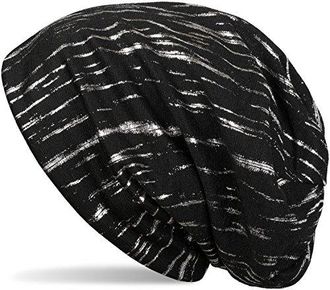 styleBREAKER Bonnet Beanie avec Rayures m&eacute;talliques, Beanie Mou, Unisexe 04024120, Couleur:Noir