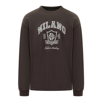 Dolce & Gabbana Baumwoll-T-Shirt mit Print - - Sweatshirts & Hoodies - Herren - Braun - XS