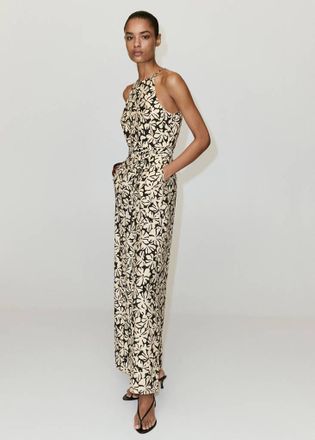 Mango Combinaison &agrave; imprim&eacute; floral avec ceinture noir - Femme - XXS - MANGO