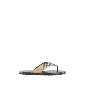 Burberry Homme, Chaussures, Beige, Taille: 42 EU Check Thong Sandales