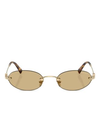 Miu Miu Eyewear lunettes de soleil A54S Sole &agrave; monture ovale - Or