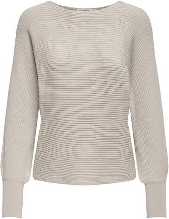 Only Femme Onladaline L/S Short Pullo KNT Noos Pull-Over, Gris (Pumice Stone), M EU
