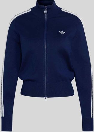 adidas Originals Slim Fit Strickjacke aus Viskose-Mix mit Logo-Stitching