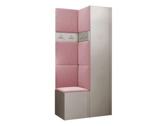 Mirjan24 Garderoben-Set Monati XXIV, Kleiderschrank, Schuhschrank mit 3 F&auml;cher, 2X Kleiderhakenbrett, Gepolstertes Paneel/Wandpaneel, 4 Doppelhaken, Flurgarder