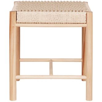 House Nordic House Nordic - Tabouret 42x42x46,5 cm en bois et assise en corde