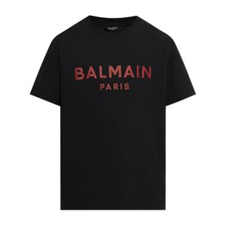Balmain Homme, Tops, Noir, Taille: 3XL T-shirt imprim&eacute; logo