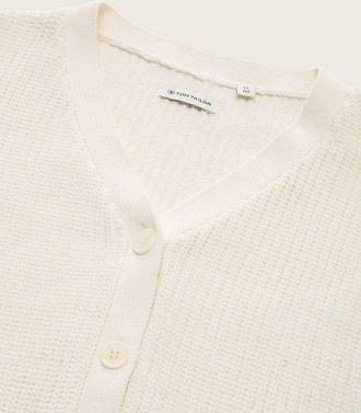 Tom Tailor Cardigan Pullover & Strickjacken Cropped Cardigan mit V-Ausschnitt