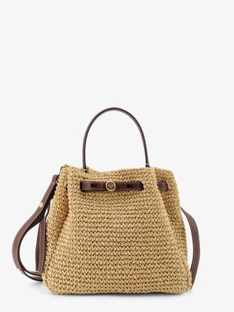 Tory Burch Romy raffia and leather bucket bag - TORY BURCH - gender_Woman