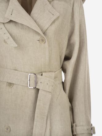 Max Mara Womens Coat Spedaggi Beige Linen