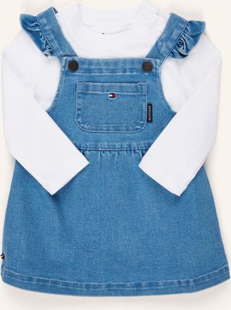 Tommy Hilfiger Set: Jeans-Latzkleid Und Longsleeve blau