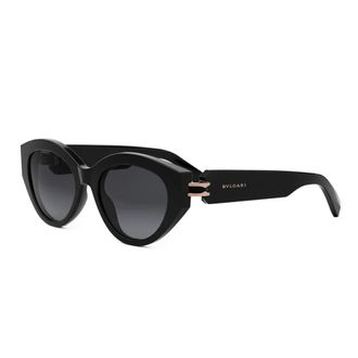 Bulgari Femme, Accessoires, Noir, Taille: 53 MM Lunettes de soleil élégantes avec design oeil de chat