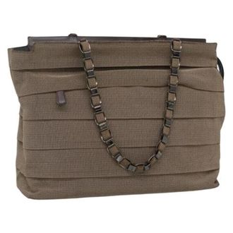 Ferragamo Pre-owned Toile sacs-main - Femme - Pre-owned - Brun - Taille: ONE Size