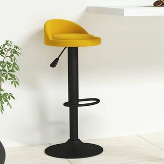 vidaXL Tabouret de bar jaune velours vidaXL