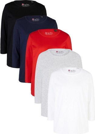 Bonprix T-Shirt (Packung, 5-tlg., 5) im 5er Pack, mit 3/4-Arm und Rundhalsausschnitt