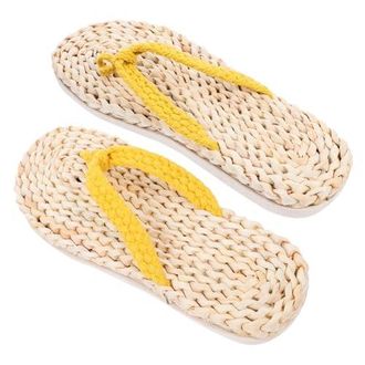 Garneck Chaussons Japonais Style Tissé Anti-dérapants Pantoufles Confortables Plage et Maison pour Couple Couleur Aléatoire Couleur Aléatoire