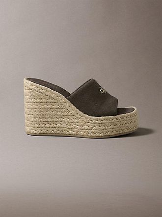 Calvin Klein Sandales espadrilles compens&eacute;es en toile