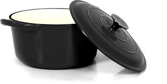 Echtwerk Echtwerk Schmortopf aus Gusseisen mit Emaille-Beschichtung, Gusseisentopf, Bräter mit Deckel, Brotbacktopf rund, Für Backöfen, Grill, BBQ und Induktio