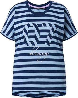 Ulla Popken T-Shirt T-Shirt Ringel Oversized Rundhals Halbarm