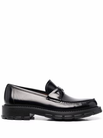 Ferragamo mocassins en cuir &agrave; logo emboss&eacute; - Noir
