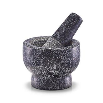 ZELLER Mortier et Pilon en Granit, Anthracite, env. 9 x 9 x 6,5 cm