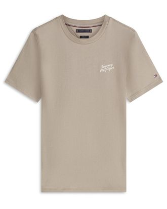Tommy Hilfiger T-Shirt aus Baumwolle mit Palmen-Print am R&uuml;cken in
