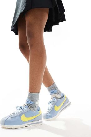 Nike Cortez TXT - Baskets en daim - Bleu clair/jaune