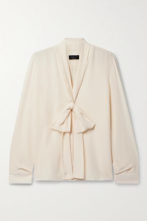 Nili Lotan Angelique Schluppenbluse Aus Cr&ecirc;pe De Chine Aus Seide - Elfenbein