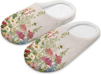 Coloranimal Chaussons de spa pour invit&eacute;s - Jetables et r&eacute;utilisables - Antid&eacute;rapants - Bout ferm&eacute;, Vintage Daisy, 38.5/39.5 EU