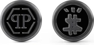 Philipp Plein Homme, Accessoires, Noir, Taille: ONE Size Cufflinks Round Hexagon