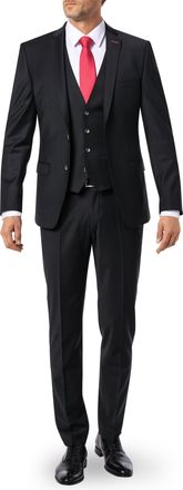 Roy Robson Herren Anzug schwarz Slim Fit