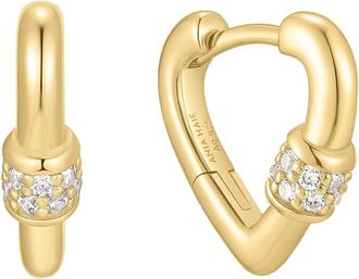 Ania Haie Ohrringe - 925er Sterlingsilber Mini Heart Huggies - Gr. unisize - in Gold - f&uuml;r Damen