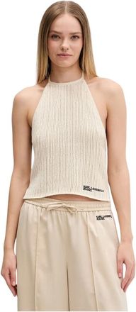 Karl Lagerfeld Femme, Tops, Beige, Taille: 38 FR Crop Top