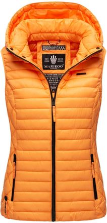 Marikoo Damen Kapuzenweste f&uuml;r den &Uuml;bergangs Weste mit Kapuze Steppweste B915 [B915-Hasenp-Apricot-Sor-Gr.S]