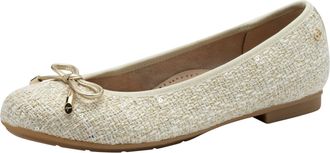 Tamaris Comfort Damen Sneaker flach Sportlich Vegan, Mehrfarbig (Beige/Gold), 41 EU