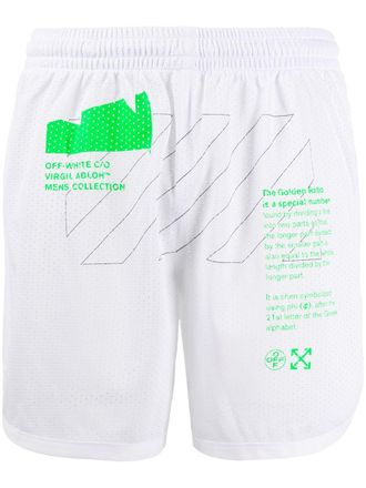 Off-white Arch Shapes Netz-Shorts - Wei&szlig;