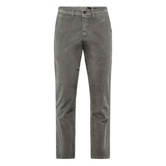 Bomboogie Homme, Pantalons, Gris, Taille: W33 Pantalon chino en velours c&ocirc;tel&eacute; extensible coupe regular
