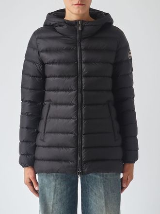Colmar Lange Stepp-Daunenjacke aus Nylon mit Kapuze und Daunenf&uuml;llung