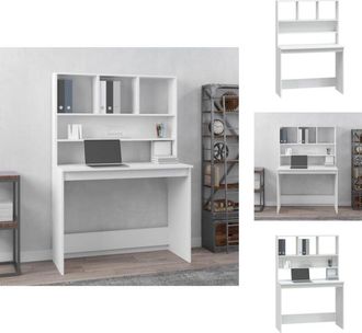 vidaXL Vidaxl - Schreibtisch mit Regal Weiß 102x45x148 cm Holzwerkstoff - Schreibtisch - Bürostuhl - Home Office - Arbeitsplatz - Weißer Schreibtisch
