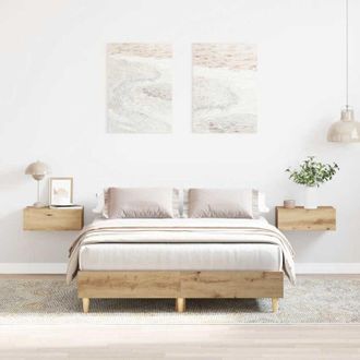 vidaXL Cadre de lit sans matelas ch&ecirc;ne artisanal 135x190 cm Vidaxl