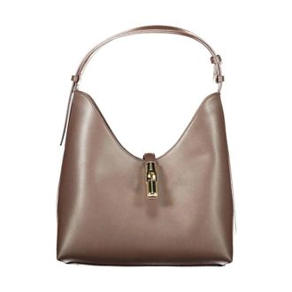 Furla Ledertasche mit Bambus-inspiriertem Verschluss - - Bags - Damen - Braun - ONE SIZE