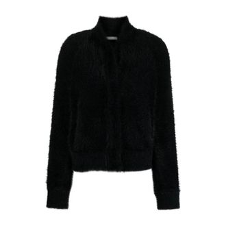 Alberta Ferretti Cardigan aus Fellimitat - - Knitwear - Damen - Schwarzk - XL