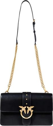 Pinko Pinko, Femme, Sacs, Noir, Taille: ONE Size Sac Bandoulière Noir avec Fermeture Crochet